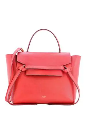Celine Calfskin Mini Satchel Belt Bag - Red