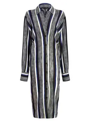 Proenza Schouler Amira Striped Midi Dress - Black