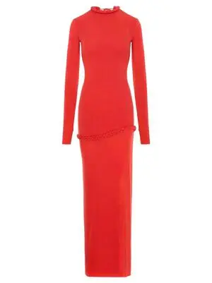 MANURI Nora Braided-detail Maxi Dress - Red