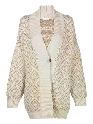 Brunello Cucinelli Jacquard-knit Cardigan - Neutrals
