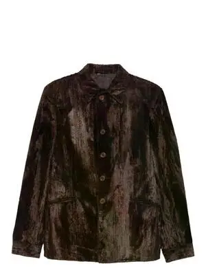 ROMEO GIGLI 1990s Faux-fur Single-breasted Jacket - Brown