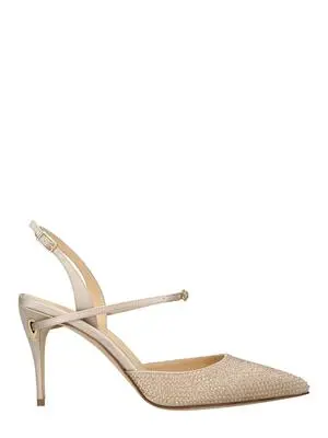 Jennifer Chamandi Embellished Vittorio Slingback Pumps - Nude