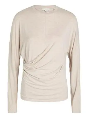 Vince Draped Stretch-jersey Top - Off White
