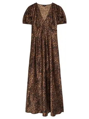Rails Junia Leopard-print Satin Midi Dress - Multicoloured