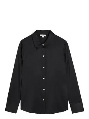 Vince Stretch Silk-blend Shirt - Black