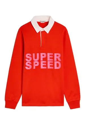 JW Anderson Super Speed Cotton Polo Shirt - Red