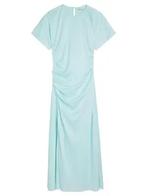 Simkhai Marabella Draped Satin Maxi Dress - Light Blue