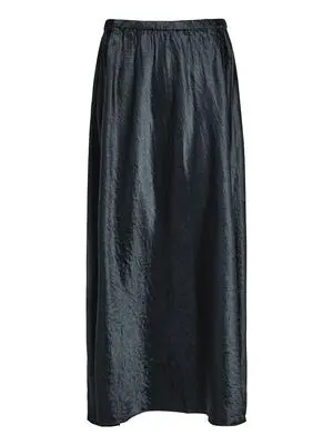 Eileen Fisher Crinkled Satin Midi Skirt - Black