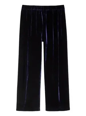 Eileen Fisher Straight-leg Velvet Trousers - Dark Blue