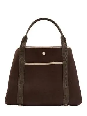 Rue De Verneuil Traversée M Pockets Whip Wool Tote Bag - Chocolate