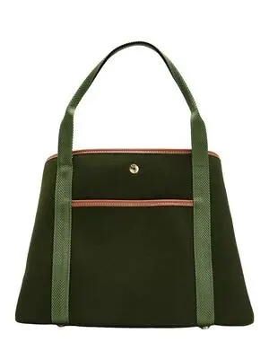 Rue De Verneuil Traversée M Pockets Whip Wool Tote Bag - Olive