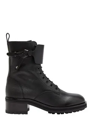 JIMMY CHOO Rosabel 50 Grained Leather Ankle Boots - Black