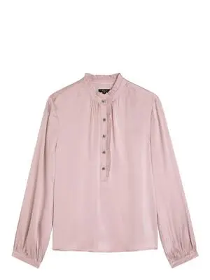 Rails Sien Ruffled Silk Blouse - Pink