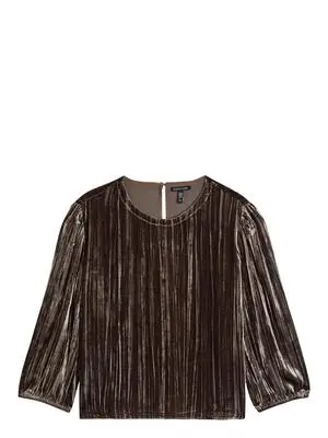 Eileen Fisher Textured Velvet Blouse - Brown