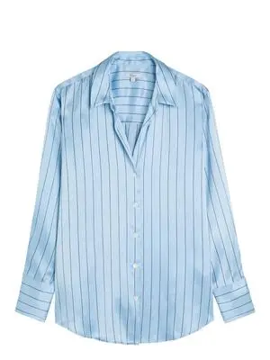 Rails Dorian Striped Silk Shirt - Blue