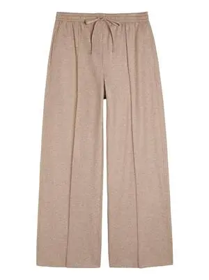 Vince Drawstring Wide-leg Wool-blend Trousers - Marzipan
