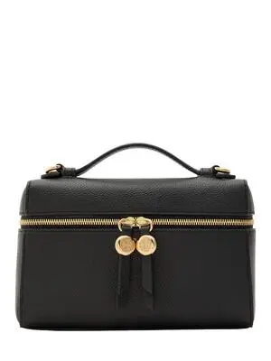 Tory Burch Grained Leather Top Handle Bag - Black
