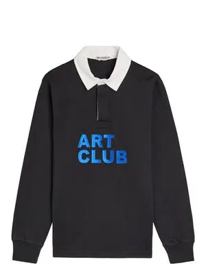 JW Anderson Art Club Rugby Cotton Polo Shirt - Black