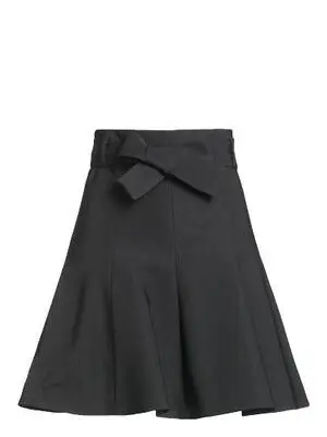 COMPAGNIA ITALIANA Mini Circle Skirt In Stretchy Crepe Fabric - Black