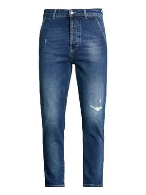 DANIELE ALESSANDRINI Tapered Jeans In Distressed Denim - Blue