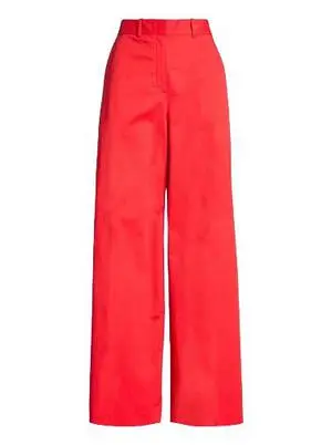 Theory Wide-leg Twill Pants - Red