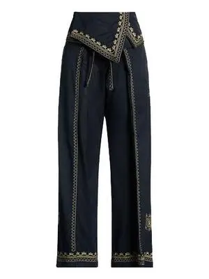 Rabanne Wide-leg Twill Pants - Blue