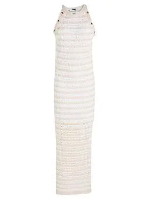 NO SECRETS Maxi Dress Ivory Cotton, Polyamide, Polyester - White