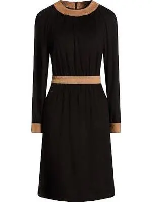 Moschino Gathered Two-tone Midi Dress - Black