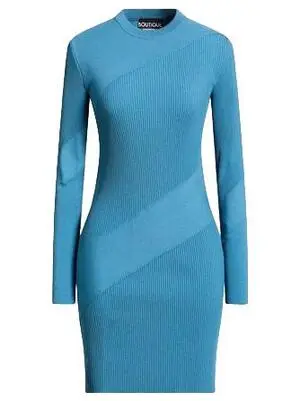 Moschino Ribbed-knit Mini Dress - Blue