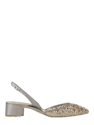 Rene Caovilla Slingback Pumps With Crystals - Grey