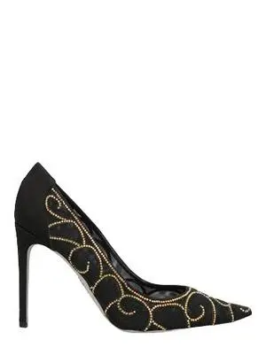 Rene Caovilla Textile And Leather Pumps - Black