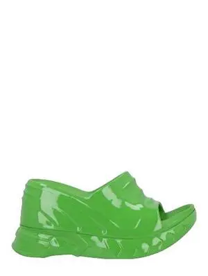 Givenchy Rubber Wedge Slide Sandals - Green