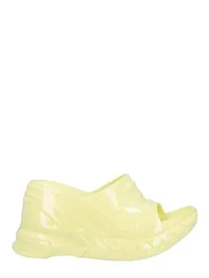 Givenchy Rubber Wedge Slide Sandals - Yellow