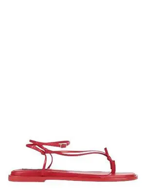 MSGM Thong Leather Sandals - Red