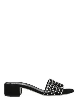 Rene Caovilla Leather Sandals - Black