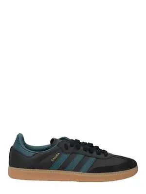 Adidas Originals By Alexander Wang Pebbled Leather Low-top Sneakers - Black
