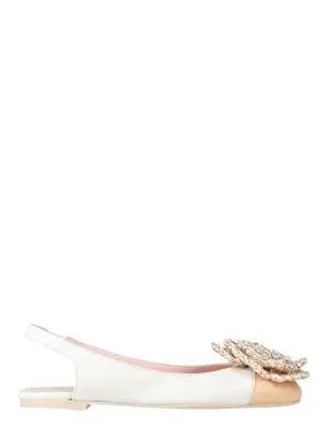 RAS Slingback Ballerina Flats - White