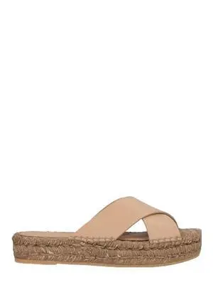 PALOMA BARCELO Leather Espadrille Sandals - Beige