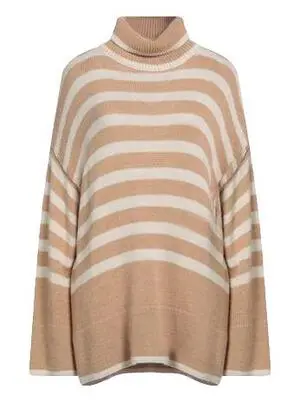 HAVEONE Intarsia-knit Turtleneck Top - Beige