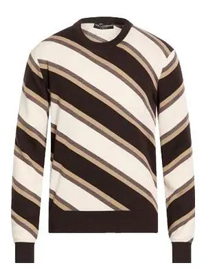 Dolce & Gabbana Striped Intarsia-knit Sweater - Brown