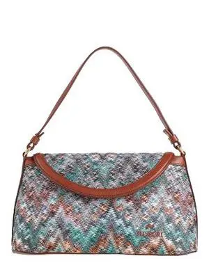 Missoni Jacquard Flap Bag With Embroidered Logo - Green