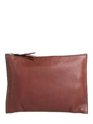 THE BRIDGE Pebbled Leather Clutch - Brown