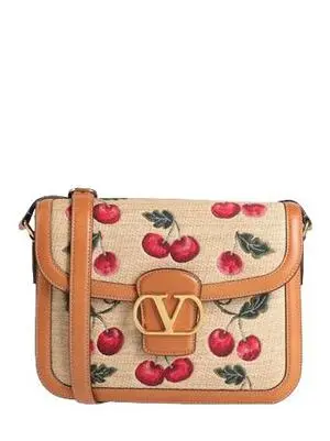 Valentino Garavani Raffia And Leather Cross-body Bag - Brown