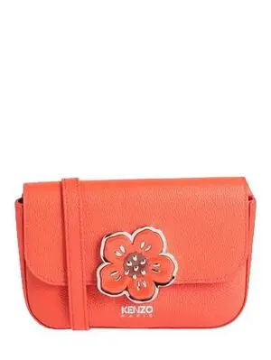 Kenzo Pebbled-leather Flap Bag - Orange