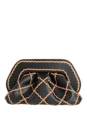 THEMOIRE Two-tone Clutch With Detachable Shoulder Strap - Black