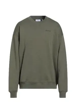 OFF-WHITE™ Cotton Sweatshirt With Logo Print - Green