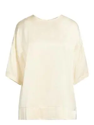 OTTOD'AME Satin Top With Logo Detail - White