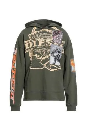 DIESEL Hooded Cotton-elastane Sweatshirt - Green
