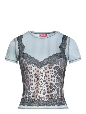 DIESEL Leopard-print Synthetic Jersey T-shirt - Blue