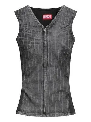 DIESEL Striped Denim Top - Grey